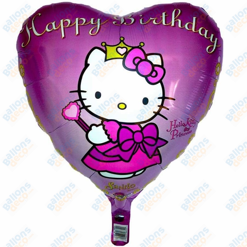 Ballon Hello kitty Happy Birthday Princesse - Ballonsdeco.com