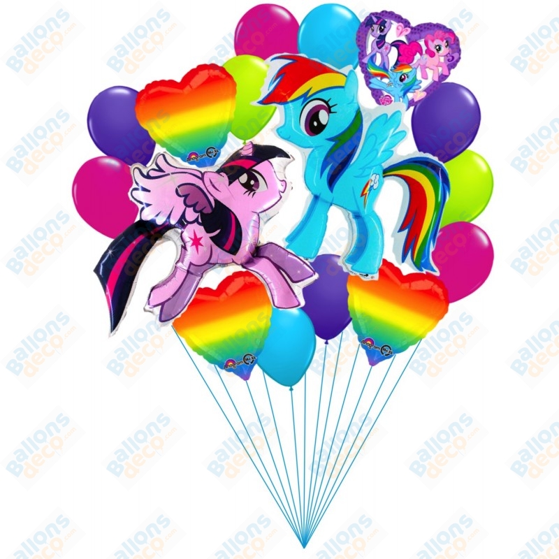 Ballons Mon Petit Poney en Grappe Multicolores - Ballonsdeco.com