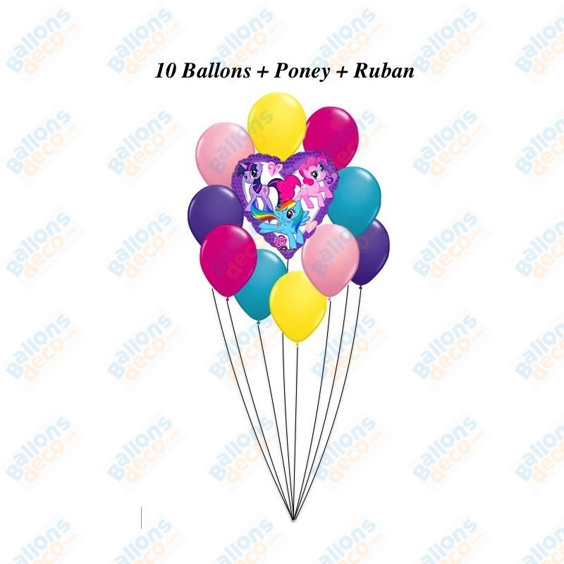 Ballons Petit Poney en Grappe Couleurs - Little Pony - Ballonsdeco.com