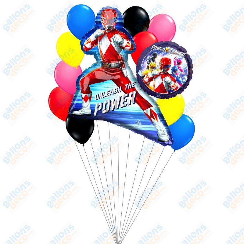 Ballons Power Rangers Rouge en Grappe - Décorations - Ballonsdeco.com
