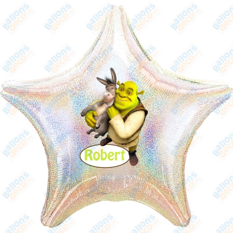 Ballon Shrek Etoile Personnalisable - L'ogre vert - Ballonsdeco.com