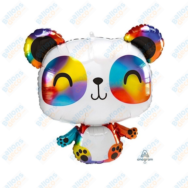 Ballon Panda Arc-en-ciel Multicolores - Décorations - Ballonsdeco.com