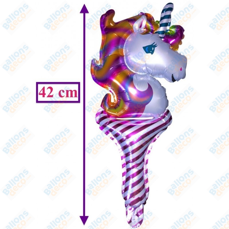 Ballon Licorne Pastel Bâton - Animaux Féeriques - Ballonsdeco.com