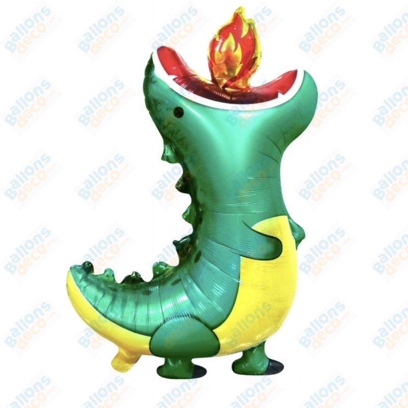 Ballon Dragon Vert Flamme - Animaux Fantastiques - Ballonsdeco.com