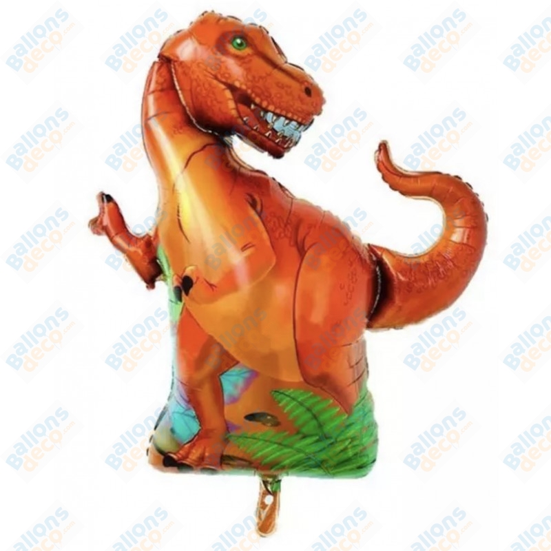 Ballon T-Rex Orange 82 cm - Dinosaures Reptiles - Ballonsdeco.com
