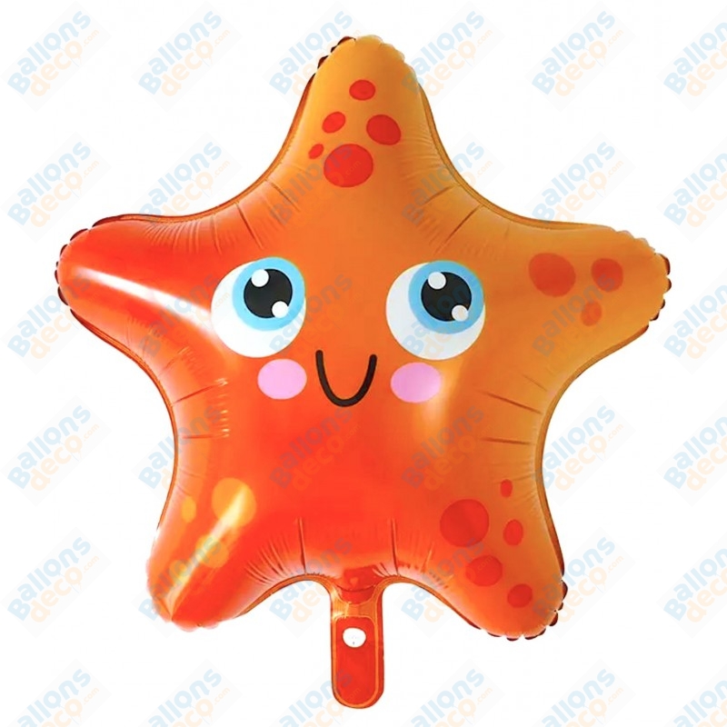 Ballon Étoile de Mer Mini Orange - Animaux Aquatique - Ballonsdeco.com