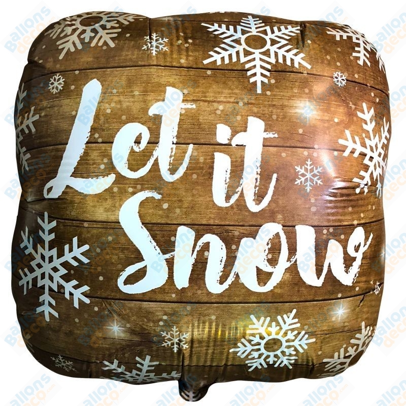 Ballon Let It Snow Marron - Décorations De Noël - Ballonsdeco.com