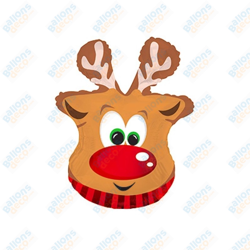 Ballon Rennes Rodolphe Tête - Décorations Noël - Ballonsdeco.com