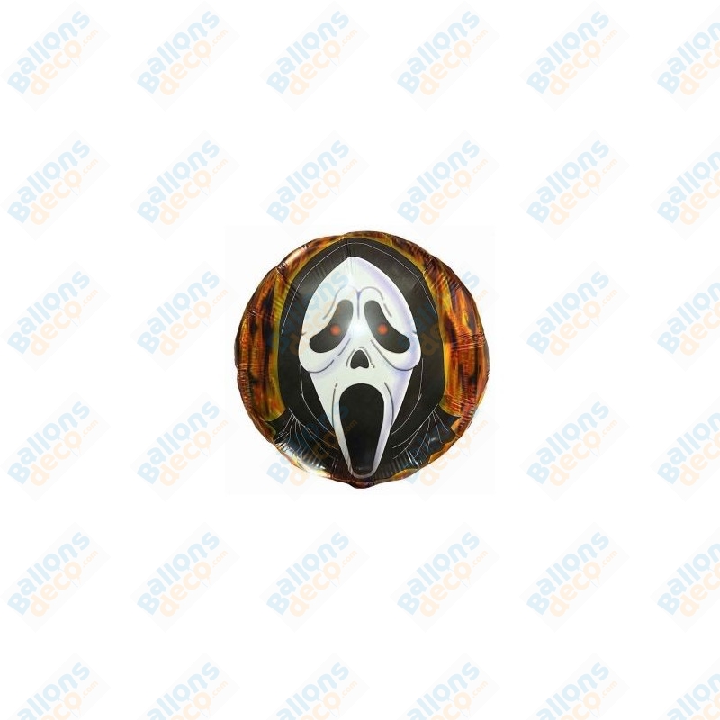 Ballon Tête De Scream Rond - Décorations Halloween - Ballonsdeco.com