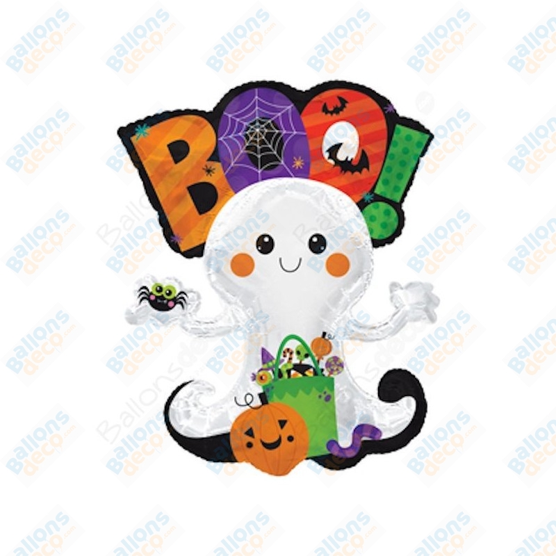 Ballon Fantôme Boo! - Décoration Ballons Halloween - Ballonsdeco.com