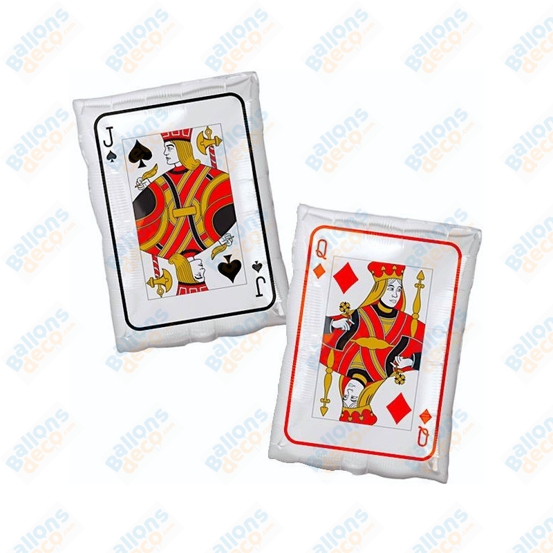 Ballon Carte De Jeu Valet et Dame - Casino et Poker - Ballonsdeco.com