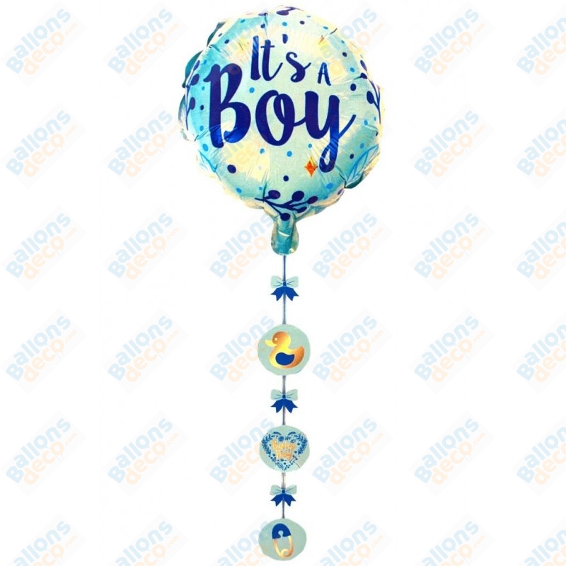 Ballon C'est Un Garçon Suspension - Déco Naissances - Ballonsdeco.com