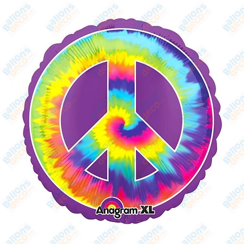 Ballon Peace And Love Multicolores - Décoration Fête - Ballonsdeco.com