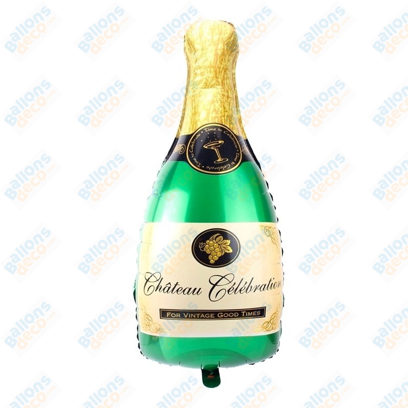 Ballon Bouteille Champagne Verte Vert - Mariages - Ballonsdeco.com