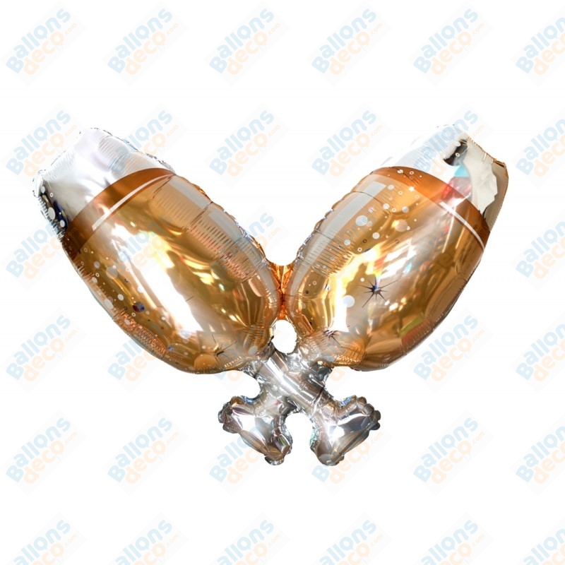 Ballon Coupes de Champagne Or - Décoration Mariages - Ballonsdeco.com