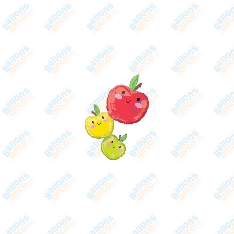 Ballon Pommes Rouge Vert Et Jaune - Décoration Fruit - Ballonsdeco.com