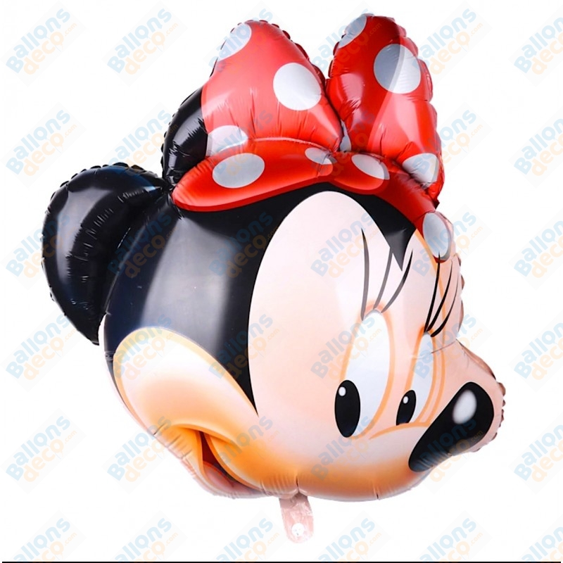 Ballon Minnie de Profil Noeud Rouge - Héros Disney - Ballonsdeco.com