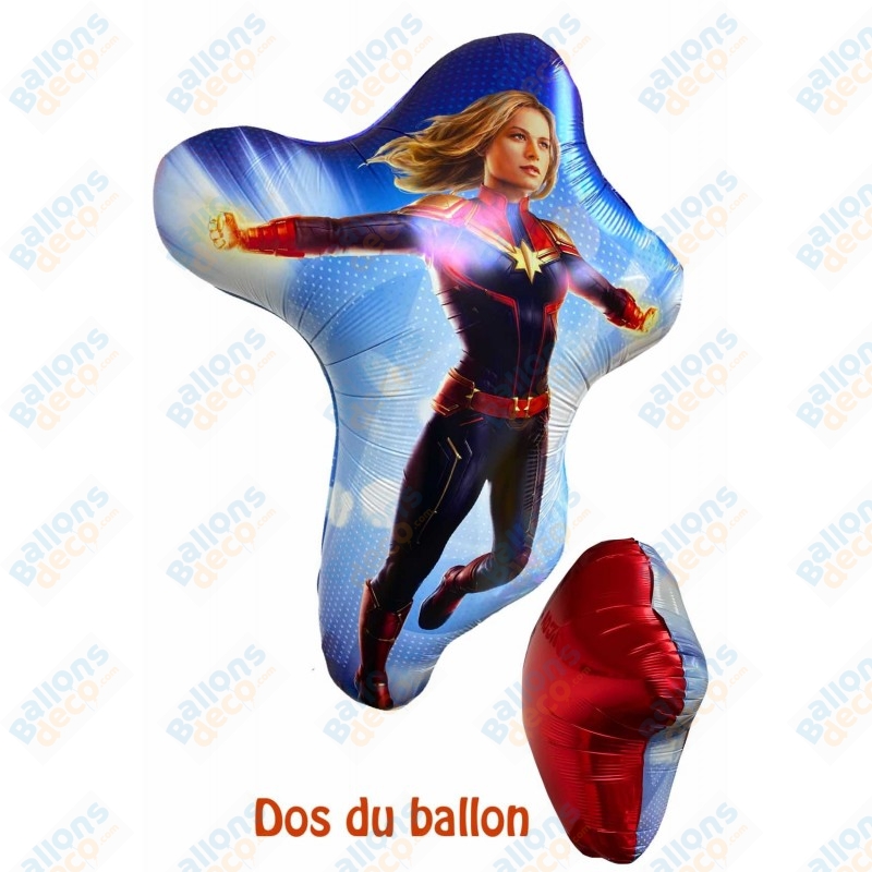 Ballon Captain Marvel Fond Rouge - Ballon Disney - Ballonsdeco.com