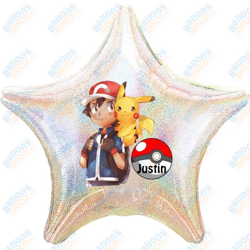 Ballon Pikachu Pokéball Personnalisable - Ballonsdeco.com