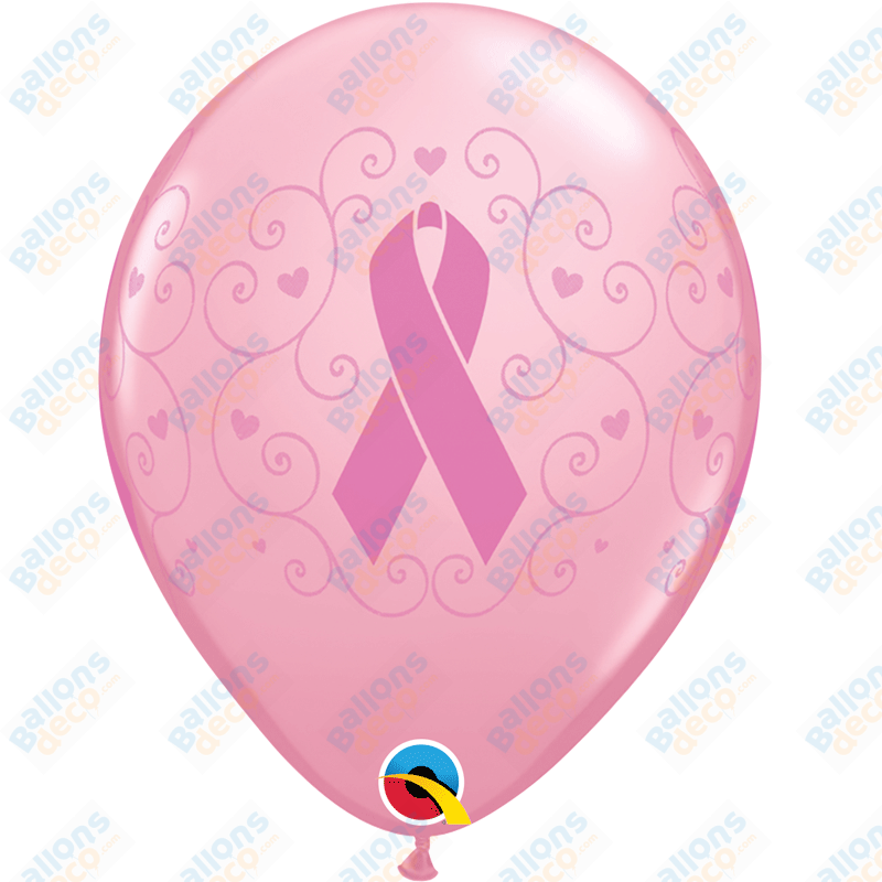 Ballons Cancer du Sein Octobre Rose x6 - Ballon Rose - Ballonsdeco.com