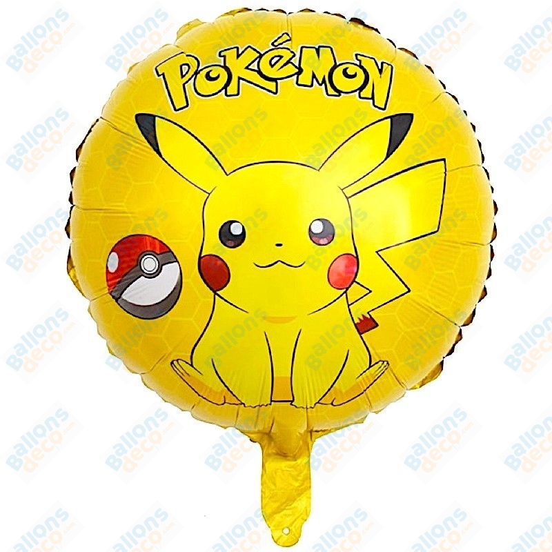 Ballon Pikachu Rond Jaune - Décoration Pokemon - Ballonsdeco.com