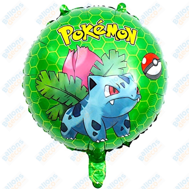 Ballon Bulbizarre des Pokémon - Ballon Anniversaire - Ballonsdeco.com
