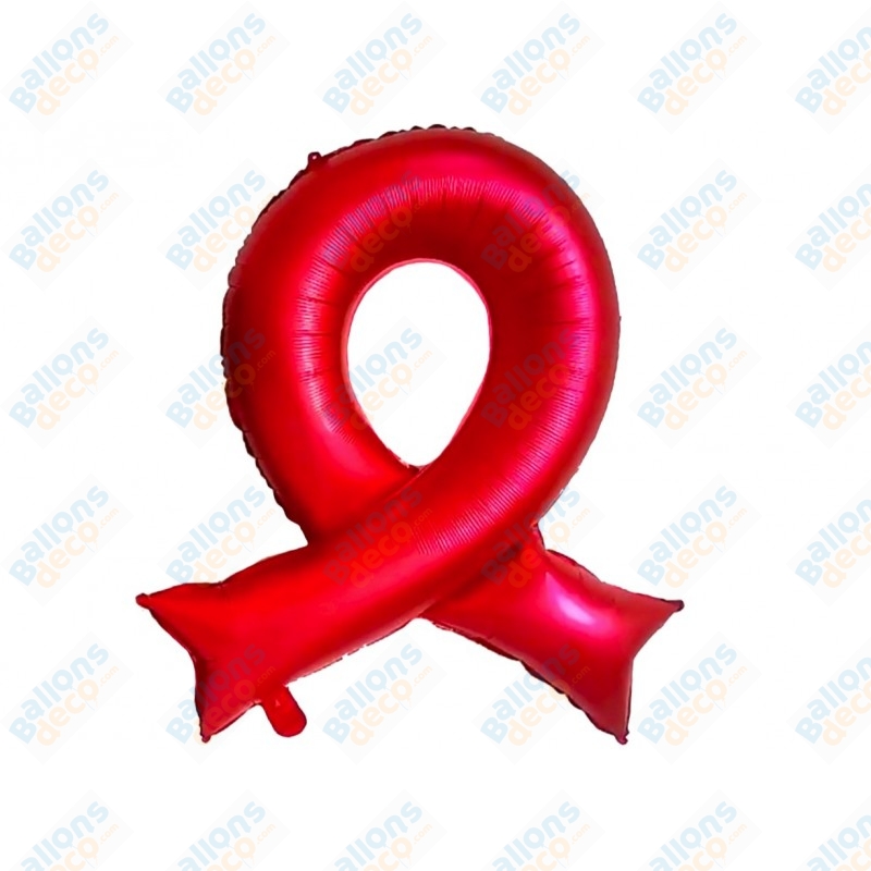 Ballon Sida Ruban Rouge Sidaction - Ballonsdeco.com