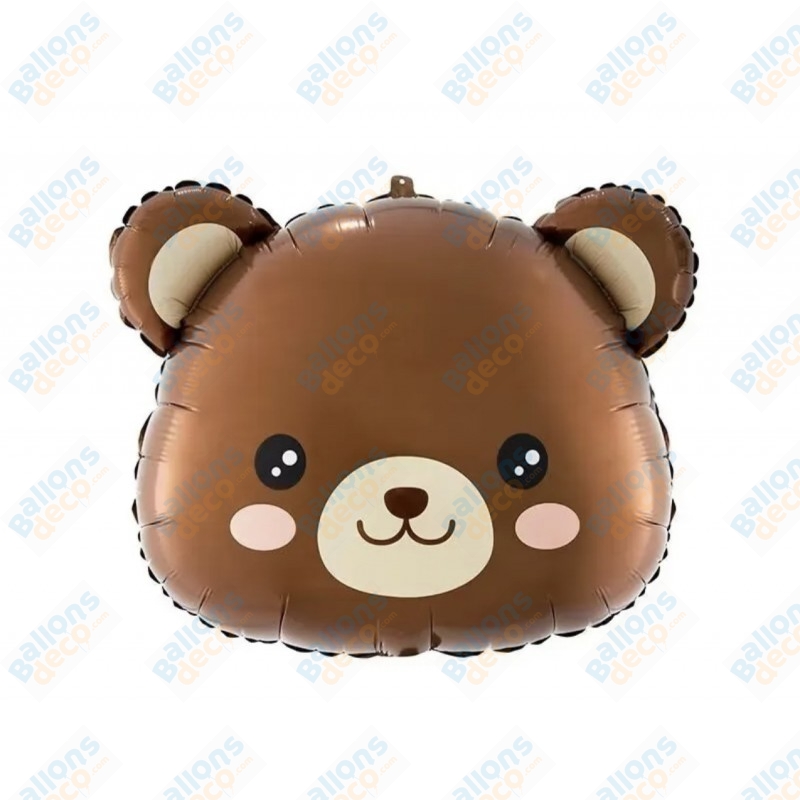 Ballon Ourson Marron Timide - Ballon Animaux Forêt - Ballonsdeco.com