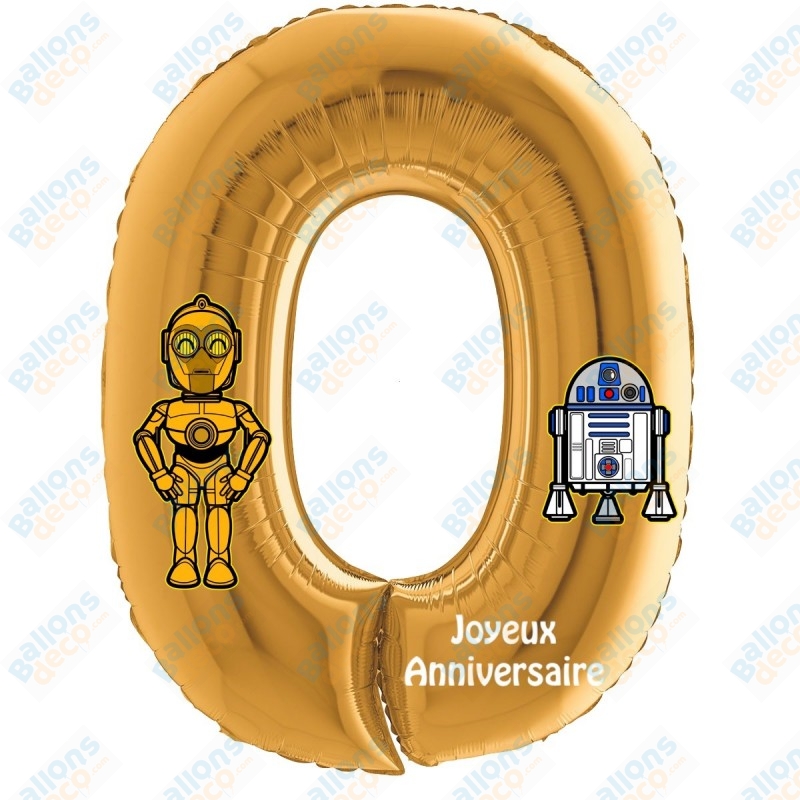 Ballons Star Wars Disney Chiffre Or - Anniversaire - Ballonsdeco.com