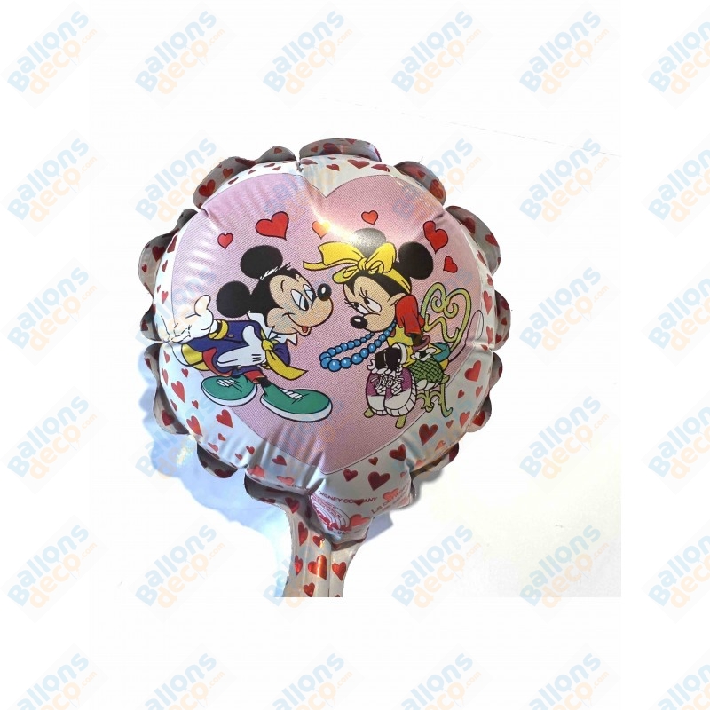 Ballon Mickey et Minnie Coeurs Mini - Disney Vintage - Ballonsdeco.com
