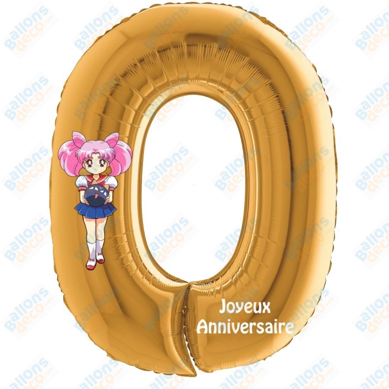 Ballon Camille Sailor Moon Chiffre Or - Anniversaire - Ballonsdeco.com