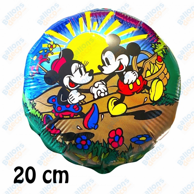 Ballon Mickey et Minnie Vintage Air Rond Disney - Ballonsdeco.com