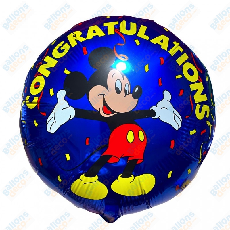 Ballon Mickey Congratulations Disney Vintage - Ballonsdeco.com