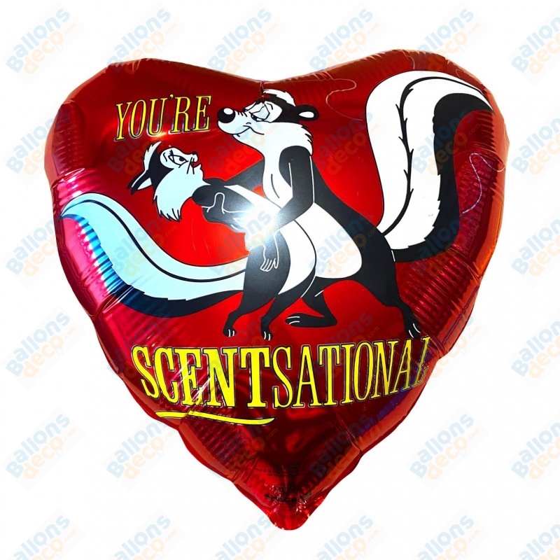 Ballon Pépé Le Putois Coeur Looney Tunes - Amour - Ballonsdeco.com