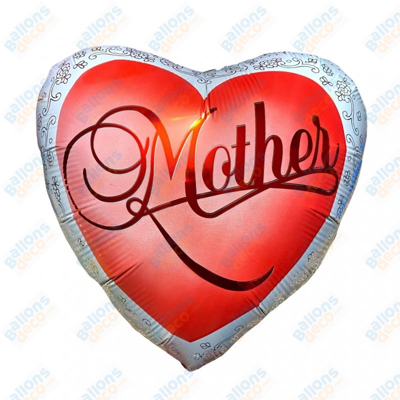 Ballon Mother Maman Coeur Rouge - Fête des Mères - Ballonsdeco.com