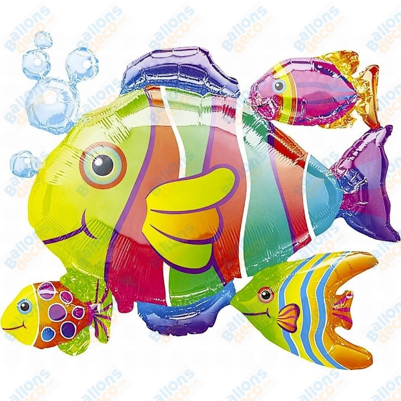 Ballon Poissons Cluster des Océans Anagram Aquatique - Ballonsdeco.com