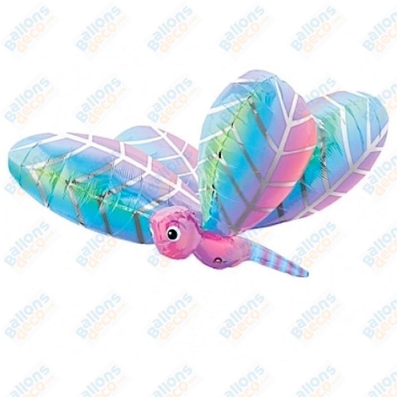 Ballon Libellule Arc-en-ciel Pastel 3D - Féerique - Ballonsdeco.com