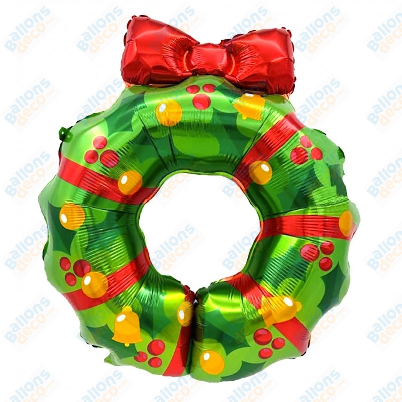 Ballon Couronne de Noël - Décoration Vitrine de Noël - Ballonsdeco.com