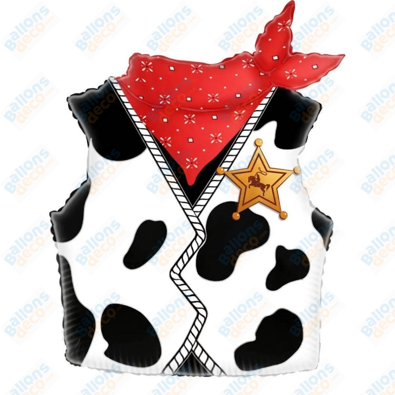 Ballon Gilet de Cowboy Foulard Rouge - Westerne - Ballonsdeco.com