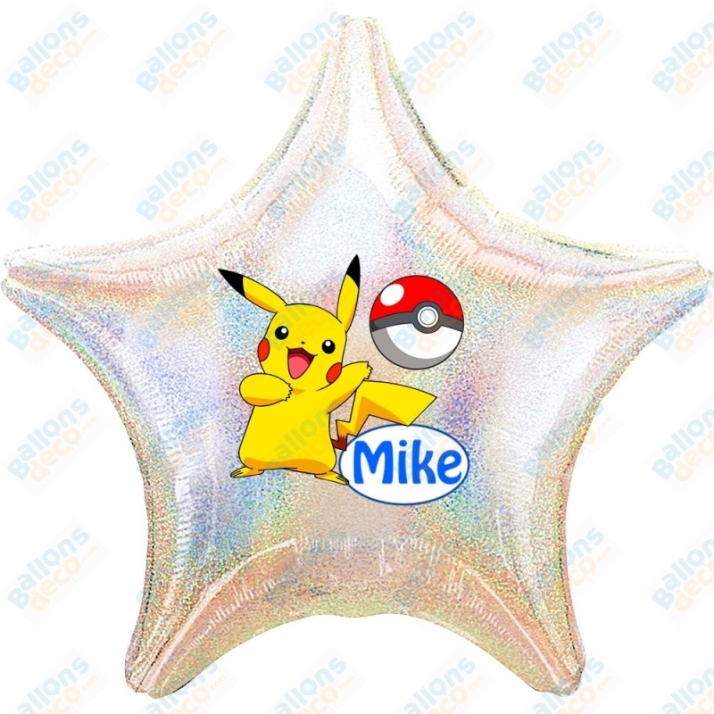 Ballon Pikachu Pokéball Personnalisable - Ballonsdeco.com