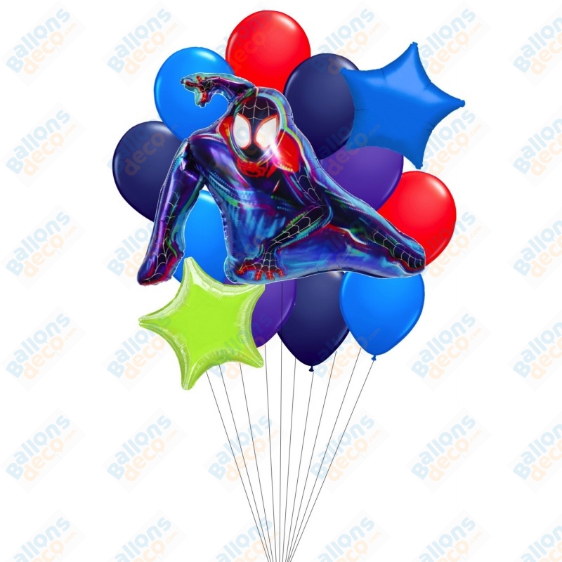 Ballons Spiderman Graphique en Grappe - Anniversaire - Ballonsdeco.com