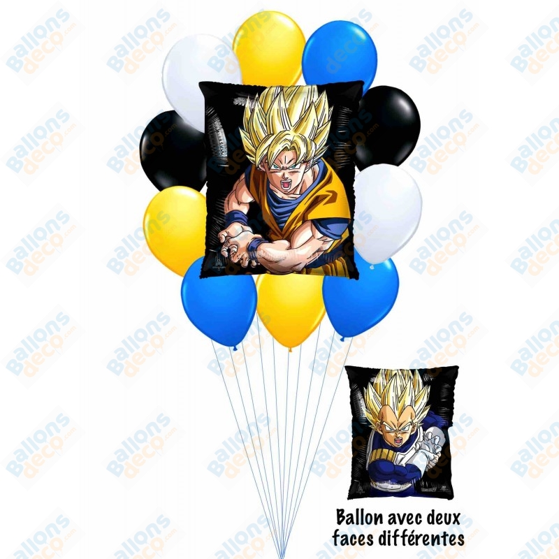 Ballons Dragon Ball Z Goku Saiyan et Végéta Grappe - Ballonsdeco.com