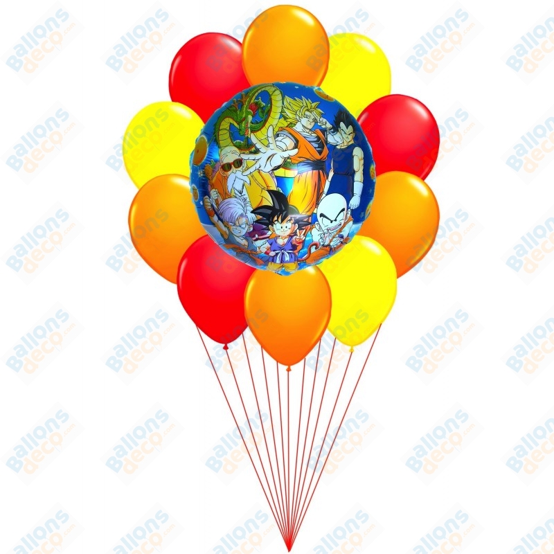 Ballons Dragon Ball Z en Grappe Groupe - Héros Manga - Ballonsdeco.com