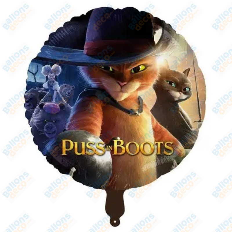 Ballon Le Chat Potté Rond ou Botté - Ballons Shrek - Ballonsdeco.com