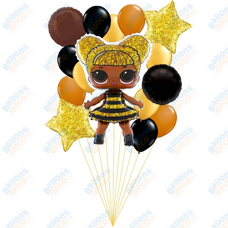 Ballons Poupée Lol Or Abeille En Grappe - Surprises - Ballonsdeco.com